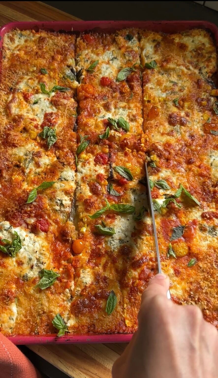 sheet pan summer veggie parmesan - Grace Elkus